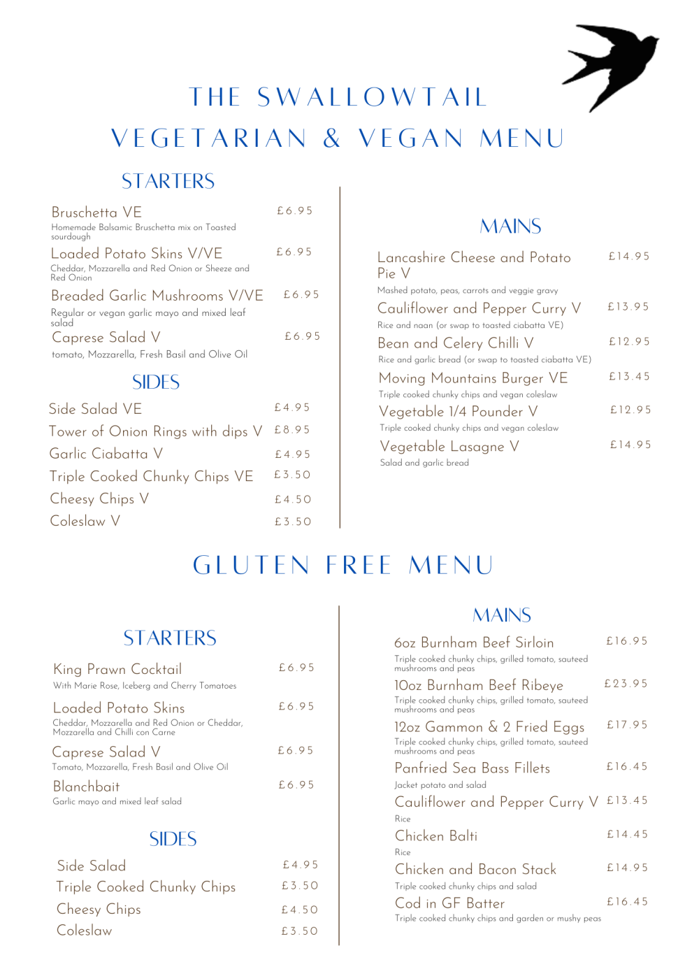 Menus - The Swallowtail